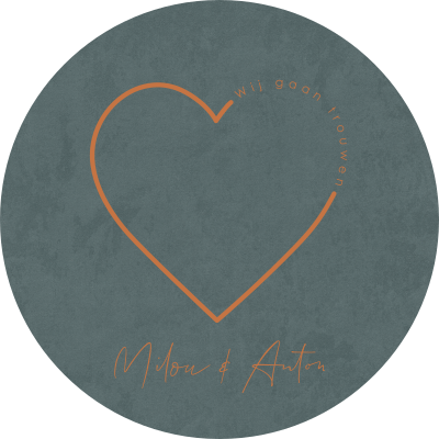 Sticker met een hartje en tekst