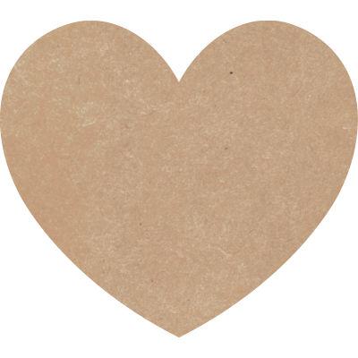 Sticker Kraft-look hartje 35x31mm - 30 stuks per vel
